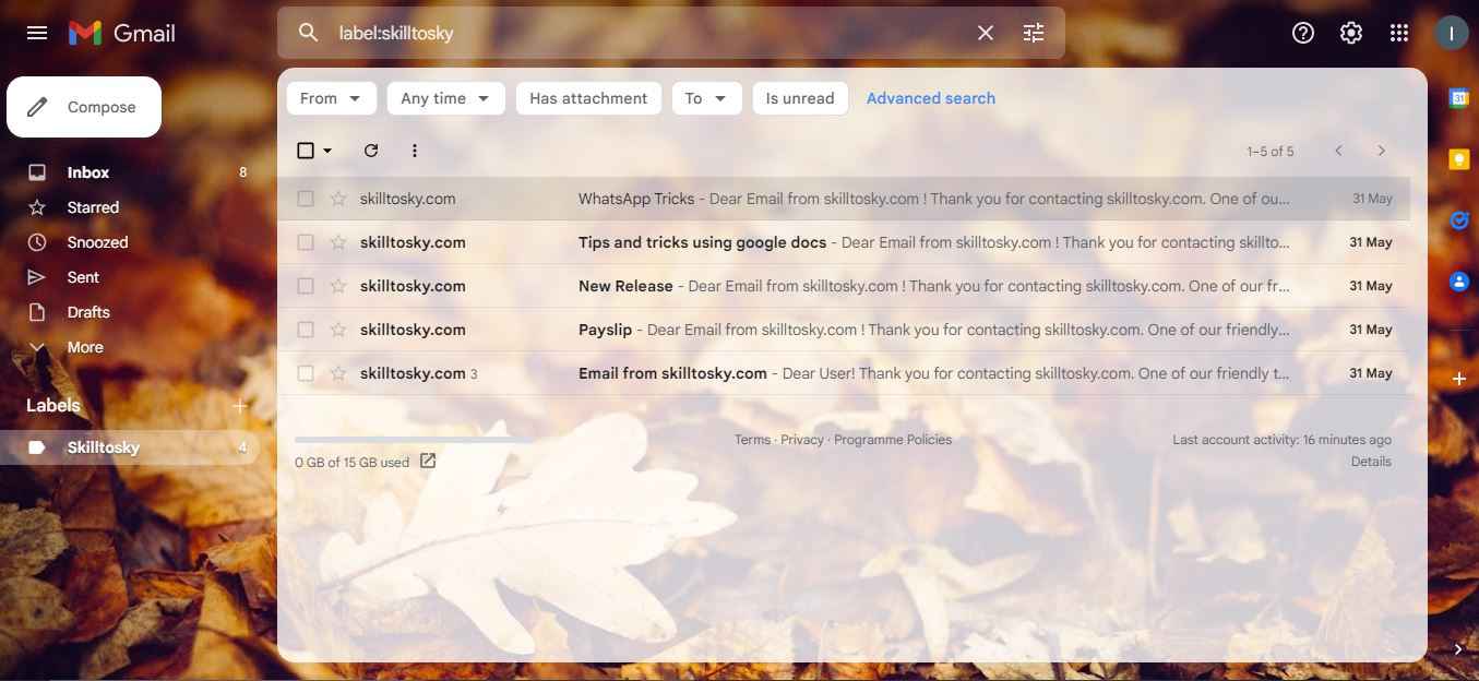 How to change the Gmail default theme - skilltosky.com