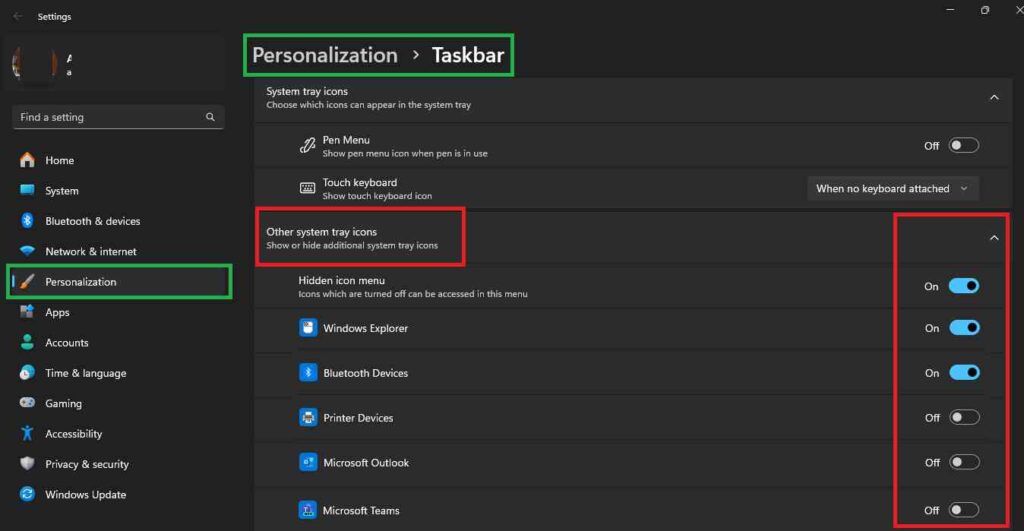 How to Show or Hide Windows 11 Taskbar Icons – skilltosky.com